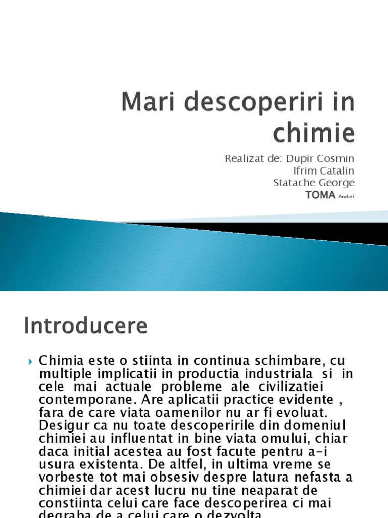 Mari Descoperiri in Chimie | PDF