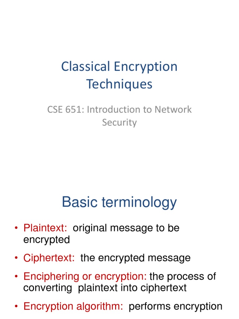 2 Classical Encryption | PDF | Cipher | Cryptography
