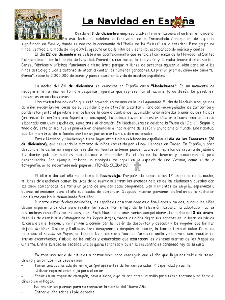 La Navidad en España - Texto Modificado | PDF | Navidad | Vacaciones de ...