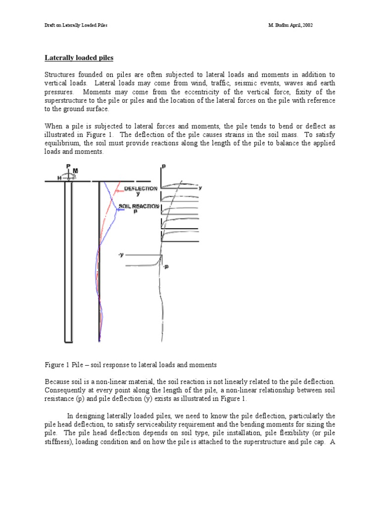Laterally Loaded Piles PDF | PDF | Stress (Mechanics) | Bending