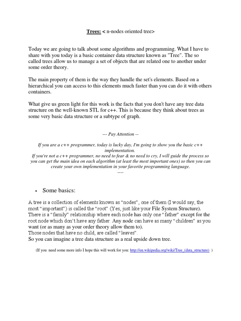 Trees: : Some Basics | PDF | Class (Computer Programming) | Subroutine