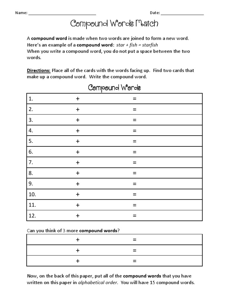 Understanding Compound Words: A Guide | PDF