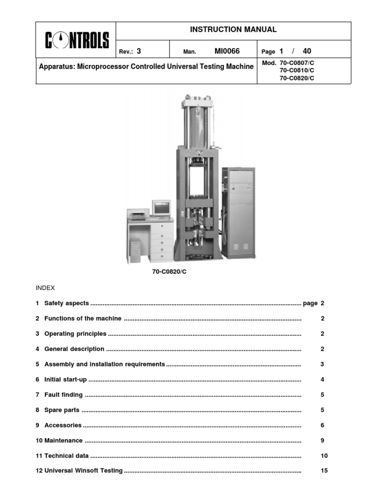 Manual Controls C807 | PDF | Electrical Connector | Bending