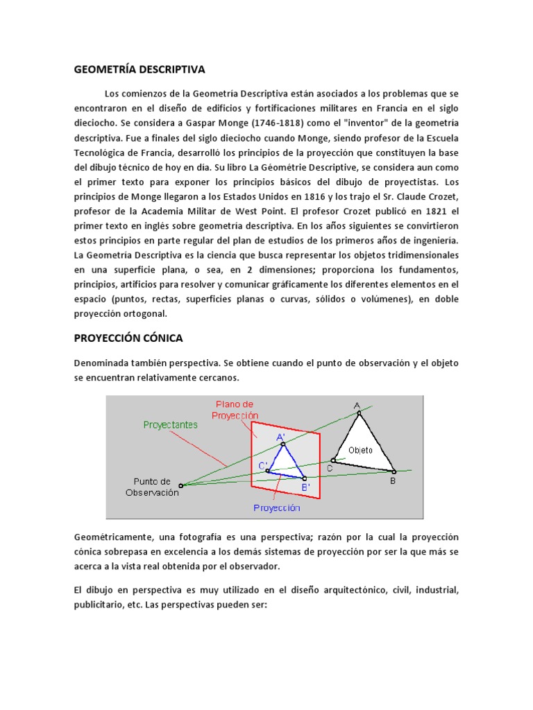 Geometría Descriptiva | PDF | Sistema de coordenadas Cartesianas ...