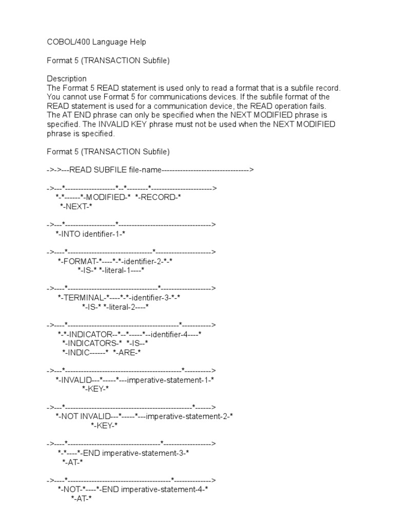COBOL Subfiles | PDF | Computer Program | Programming COBOL Subfiles | PDF | Computer Program | Programming