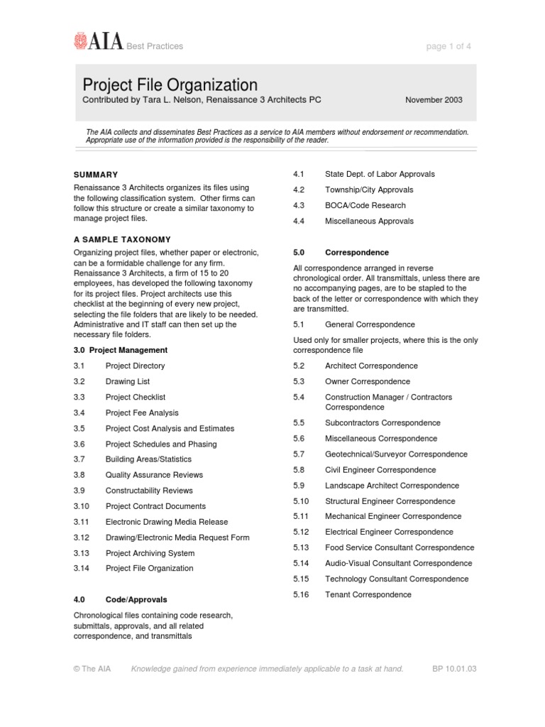 Aiap01aiap016614-Project File Organization | PDF | Architect ...