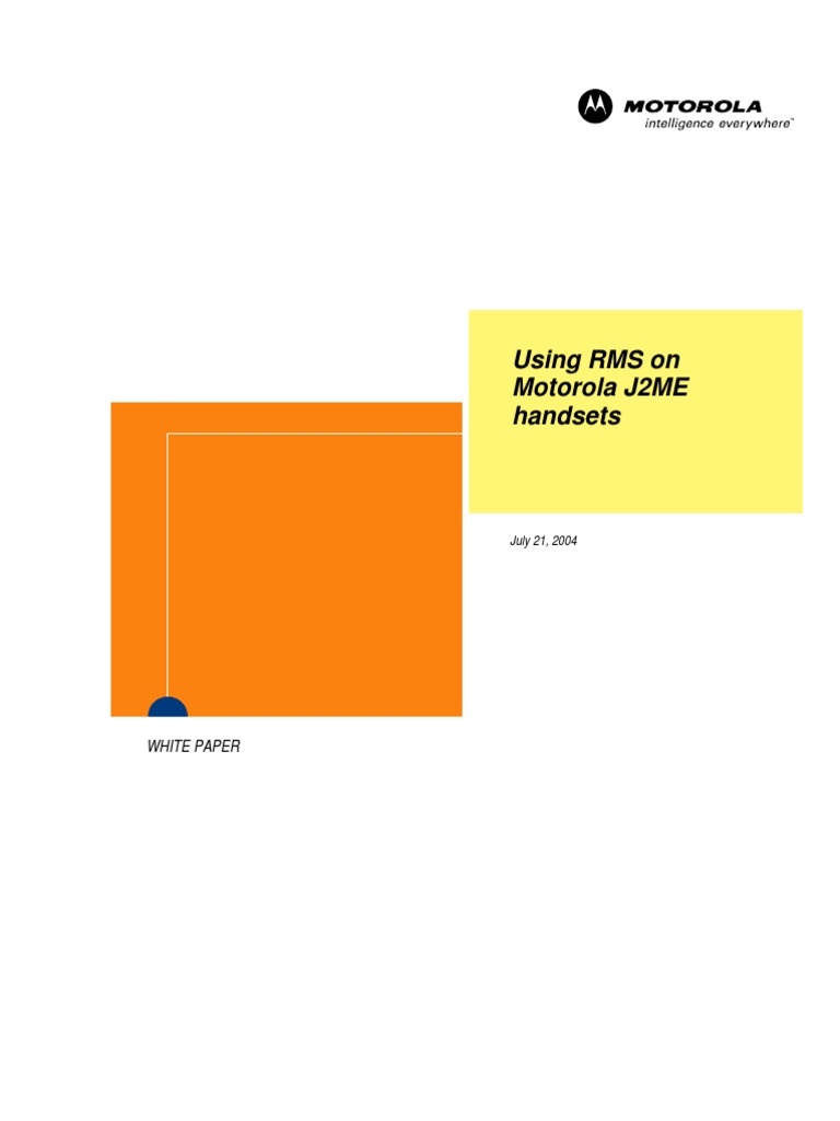 Using RMS On Motorola J2ME Handsets: White Paper | PDF | Thread (Computing) | Databases