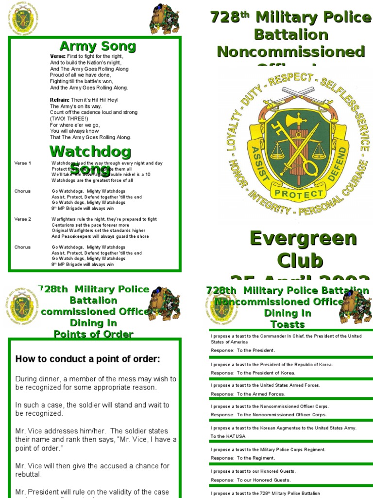 Nco Dining in Program | PDF | Sergeant | United States Army