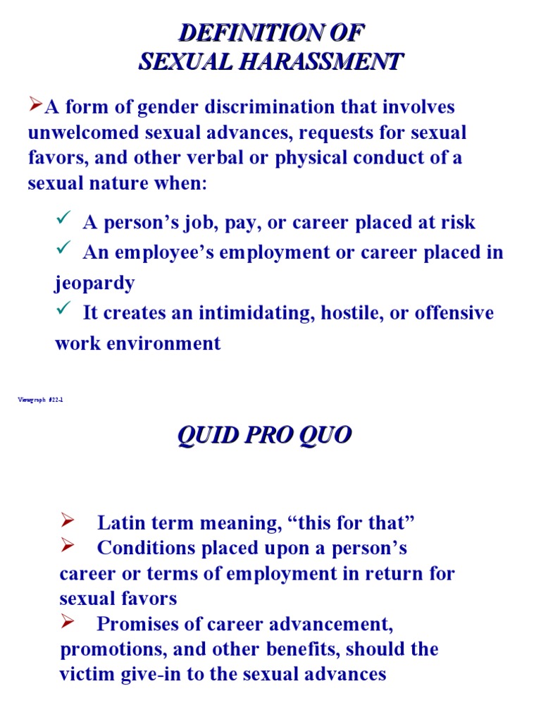 Definition of Sexual Hara | PDF | Sexual Harassment | Harassment