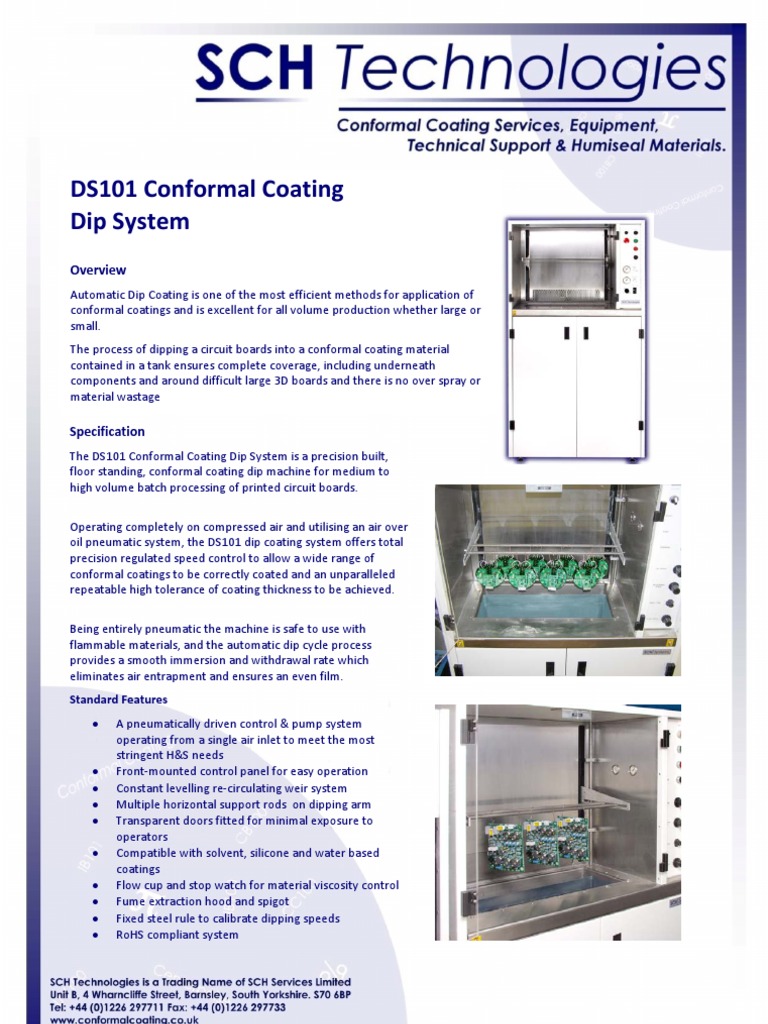 DS101 Conformal Coating Dip System | PDF | Printed Circuit Board | Materials