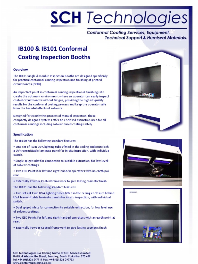 IB100 Conformal Coating Inspection Booth Technical Brochure 170209 ...