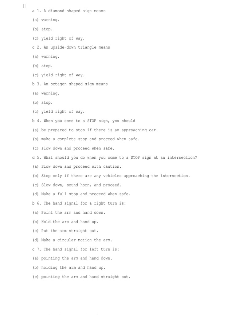 Driver License Written Test | PDF | Traffic | Traffic Light