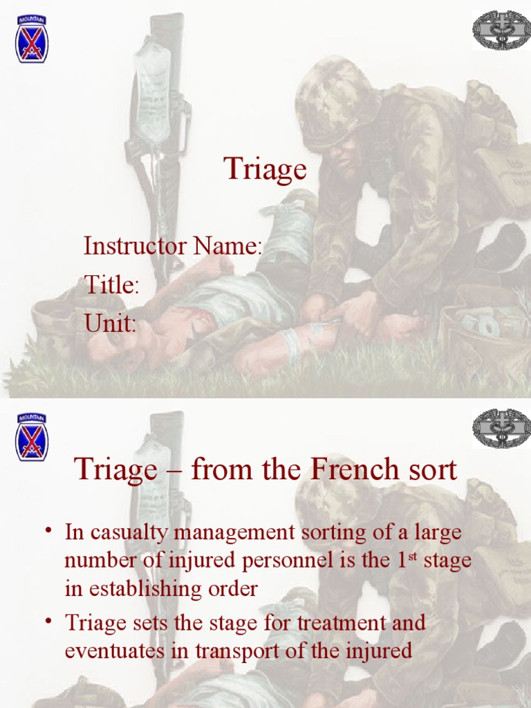 Military Triage Principles and Processes | PDF | Emergency Department ...