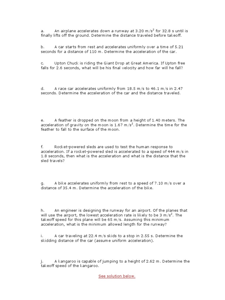 Velocity Questions Physics Form 4 | PDF | Takeoff | Acceleration