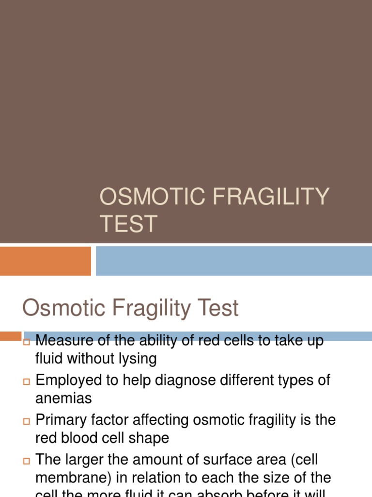 Osmotic Fragility Test | PDF