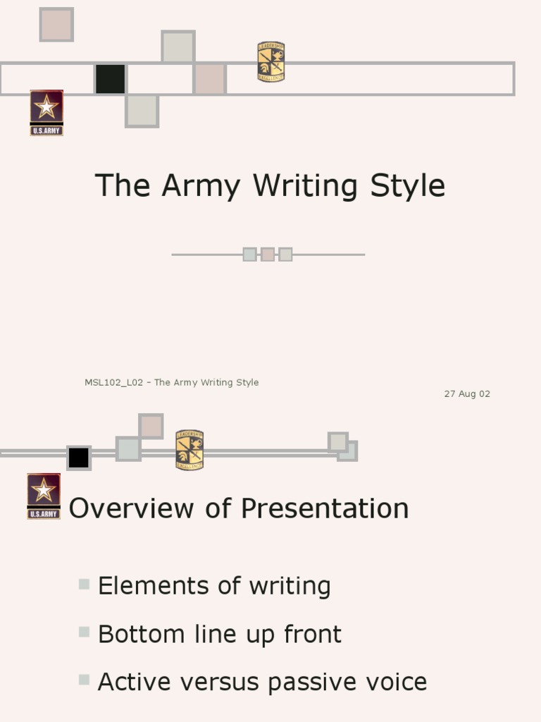 army writing ppt | Verb | Linguistics