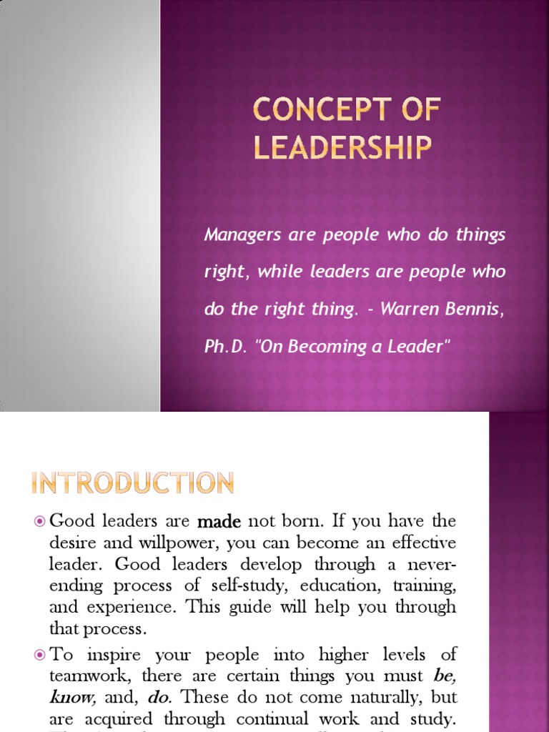 Concept of Leadership | PDF | Leadership | Motivation