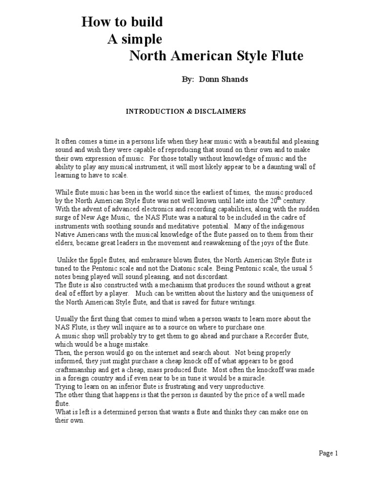 How To Build A Simple North American Style Flute - 2010!03!01 | PDF ...