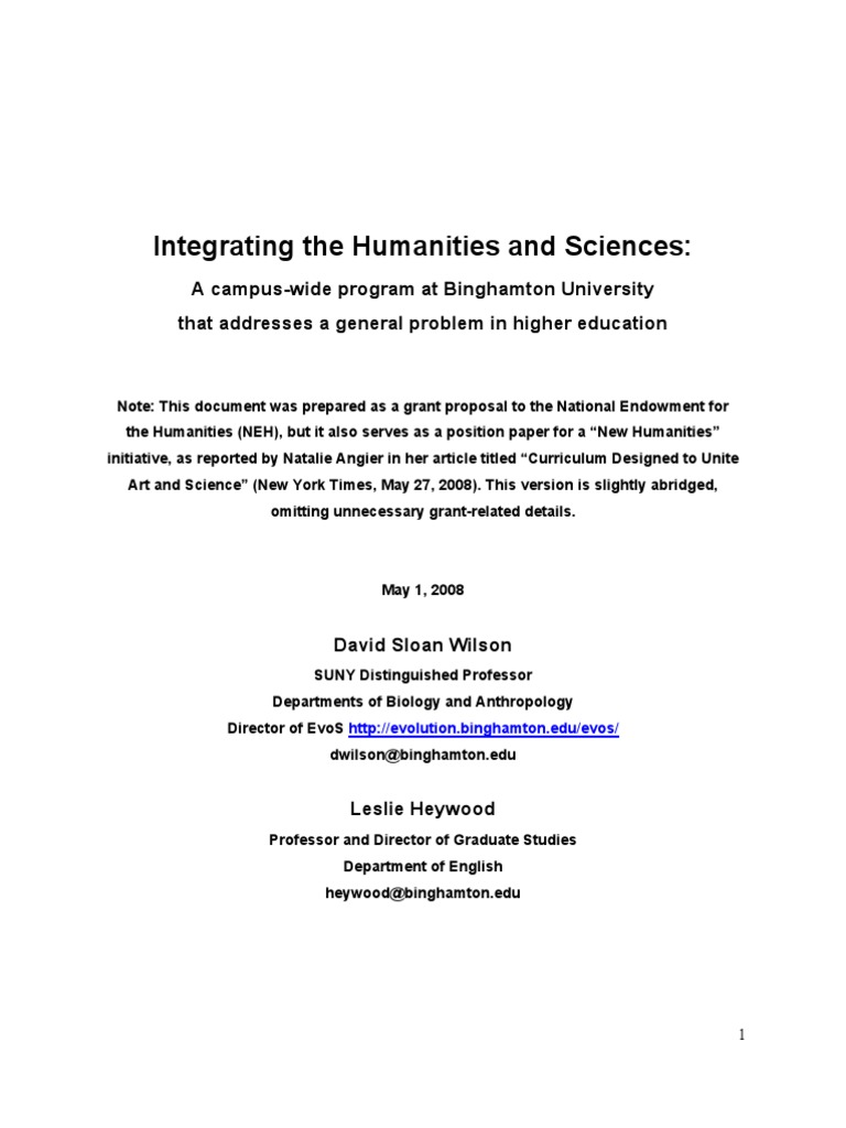 New Humanities Proposal | Download Free PDF | Humanities | Science
