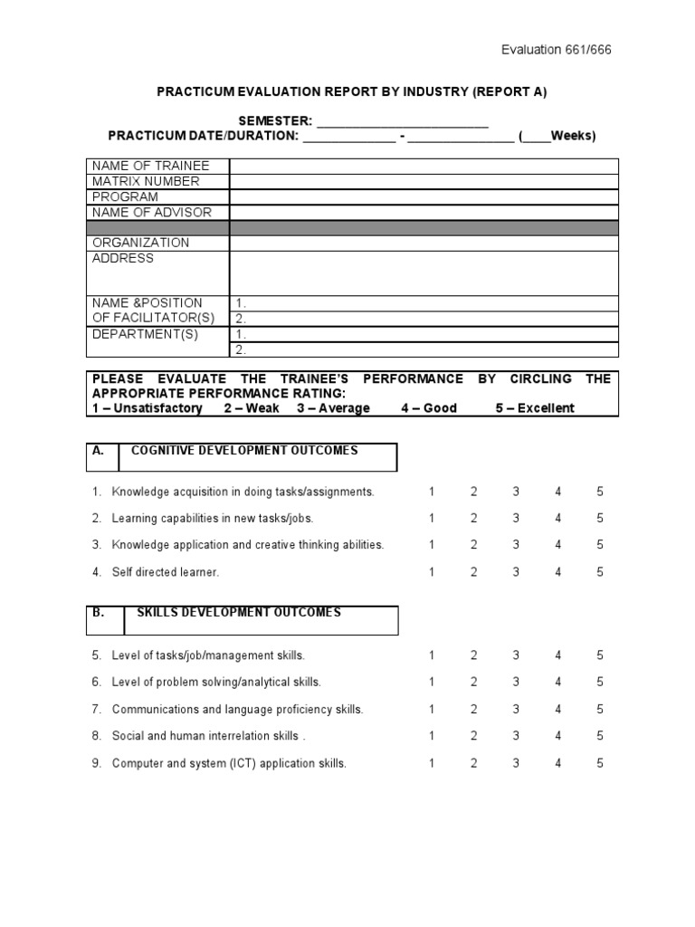 Evaluate 661/666 Practicum Performance & Training | PDF | Educational Assessment | Evaluation