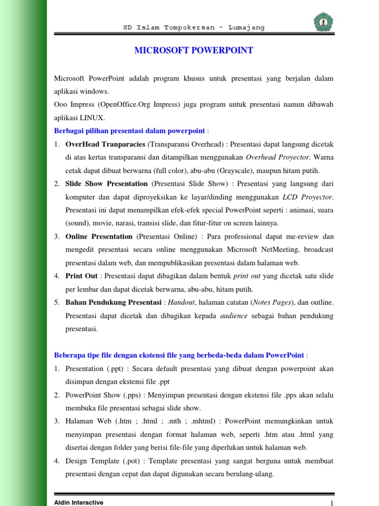 Rangkuman Materi PowerPoint | PDF