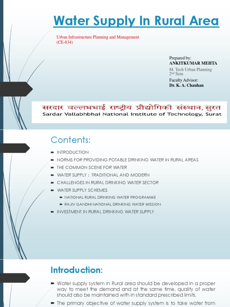 Water Supply Network in Rural Area | PDF | Drinking Water | Water Supply