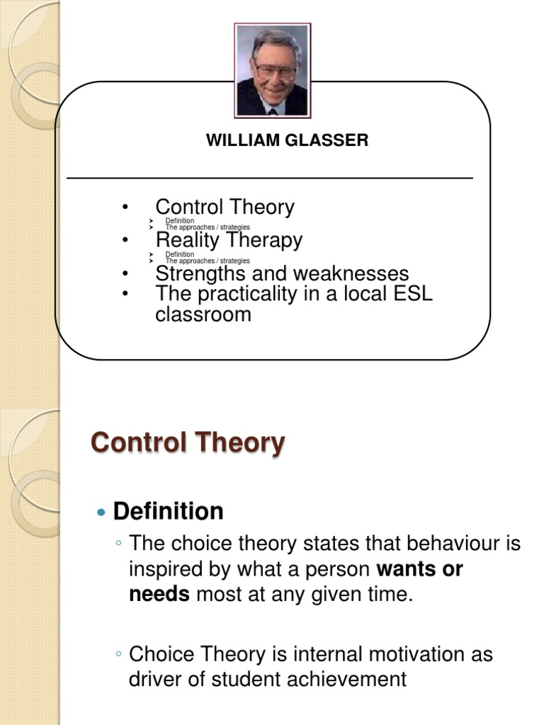 Glasser's Theory | PDF | Behavior | Teachers