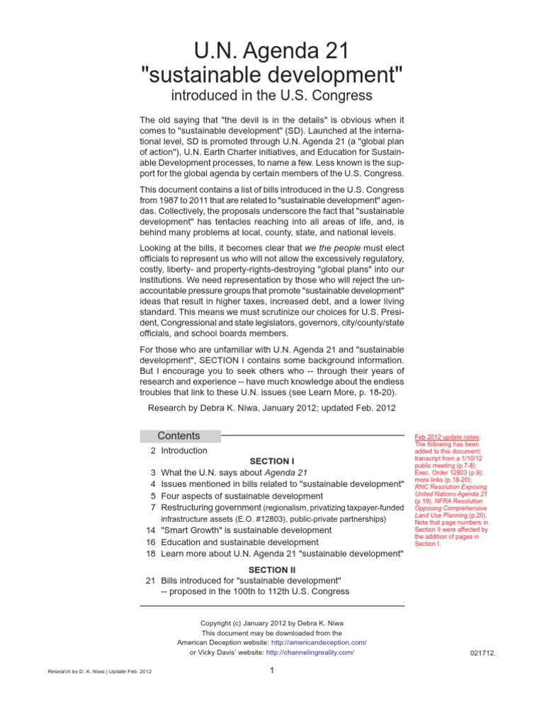 UN Agenda 21 Debbie Niwa | PDF | Sustainability | Sustainable Development