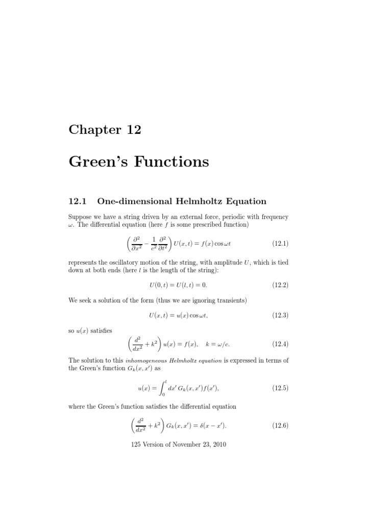 Chap 12 | PDF | Green's Function | Boundary Value Problem