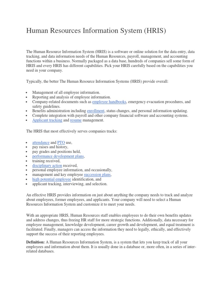 HRIS | PDF | Business | Computing