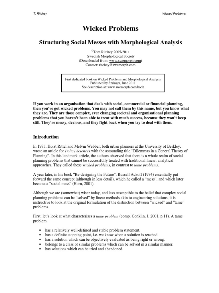 Rittel - Horst Wicked - Problems Structuring - Social.messes - With ...