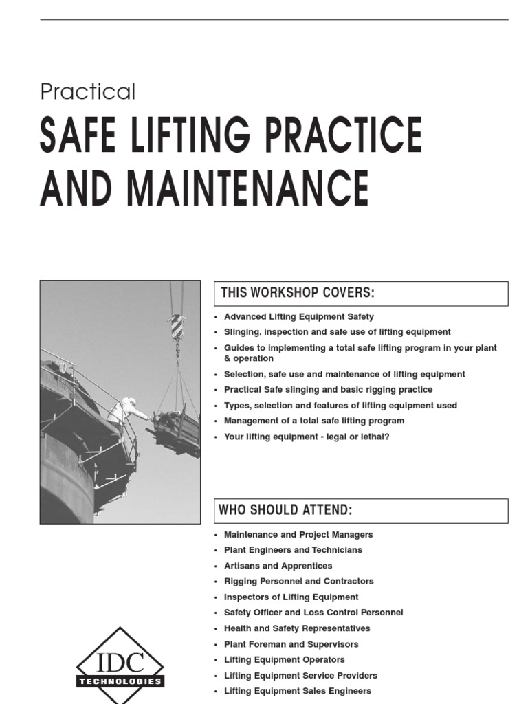 Safe Lifting Practice | PDF | Elevator | Crane (Machine)