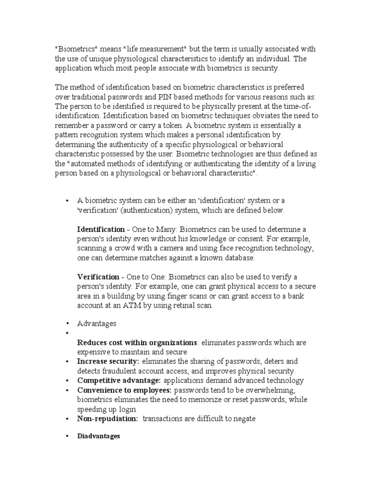 Biometrics Pdf Computers