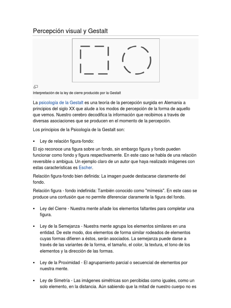 Percepción Visual y Gestalt | PDF | Percepción | Cognición