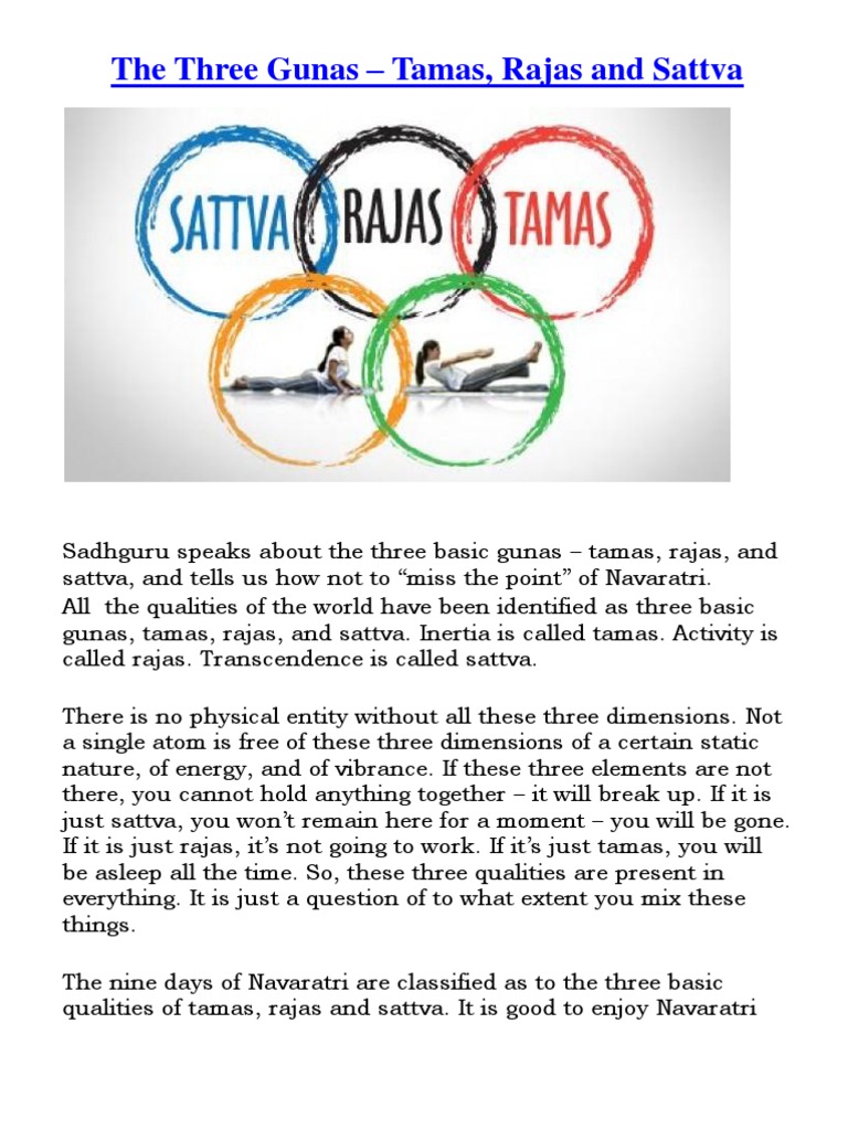 The Three Gunas - Tamas, Rajas and Sattva | PDF | Religion & Spirituality