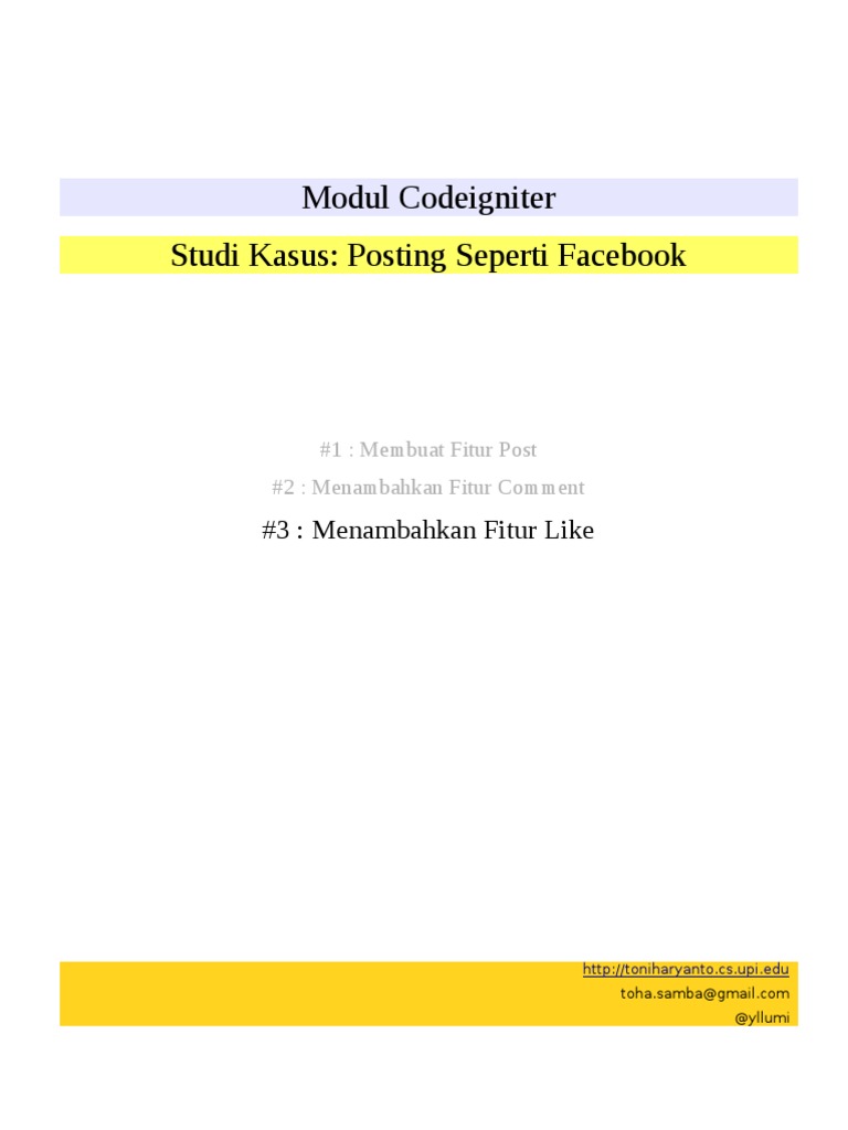 Modul Codeigniter - Studi Kasus Posting Seperti Facebook #3 Menambahkan ...