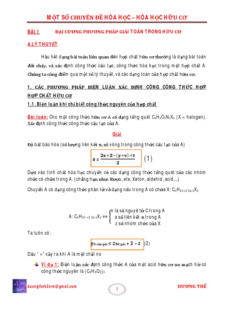 Chuyen de Hoa Huu Co | PDF