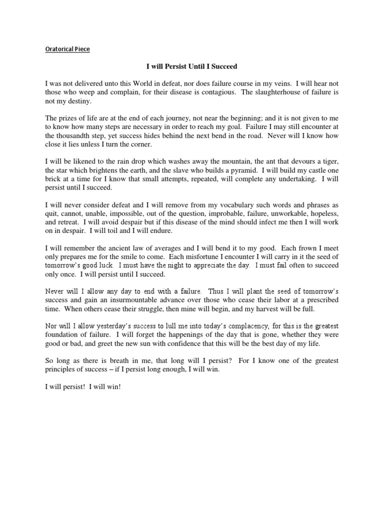 Oratorical Piece | PDF | Religion And Belief