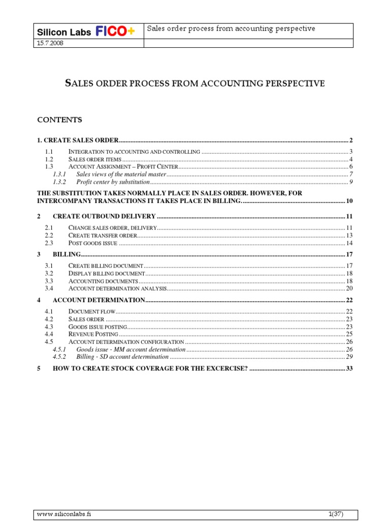 Sales Order Process Accounting | PDF | Invoice | Profit (Accounting)