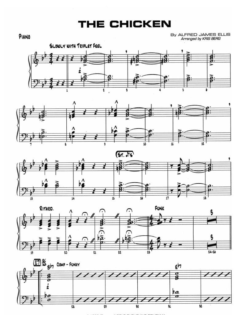 The Chicken Piano Sheet Music | PDF