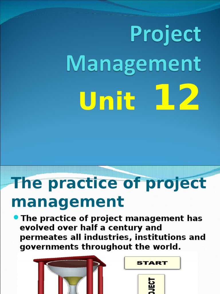 Unit 12 Project Management | PDF | Investment Management | Project Manager