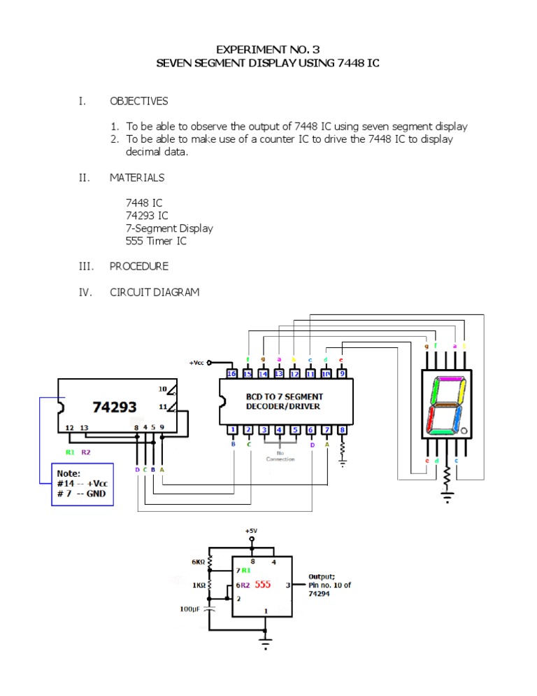 Seven Segment Display Using 7448 Ic | PDF