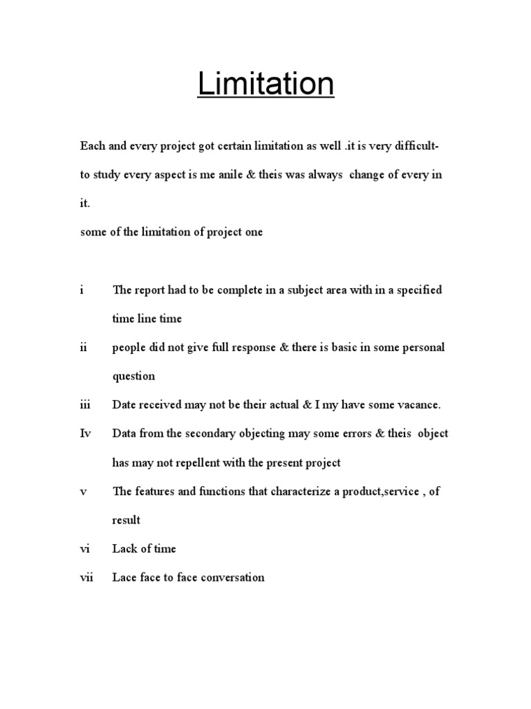 Limitation | PDF