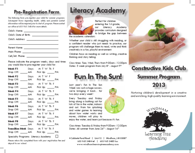 Summer 2013 Brochure Page 2 | PDF | Literacy | Quality Of Life