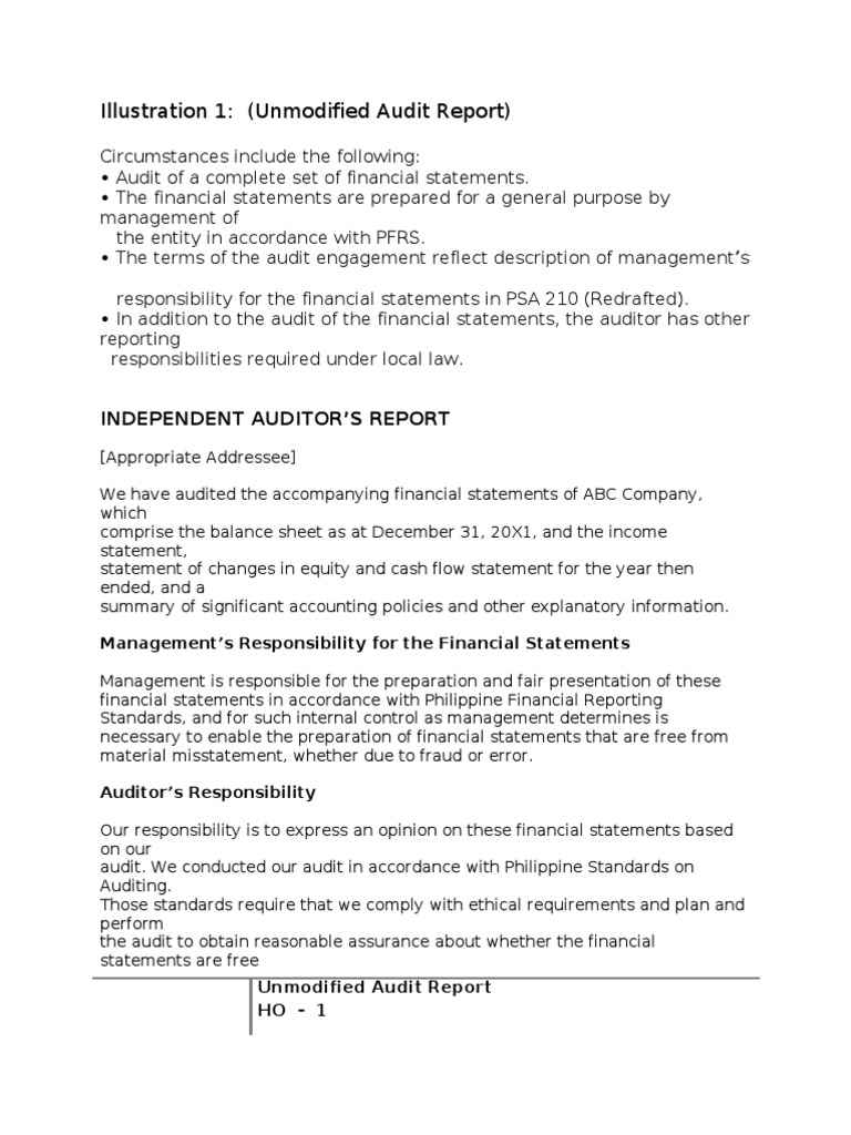 Unmodified Audit Opinion Explained | PDF | Financial Audit | Auditor's ...