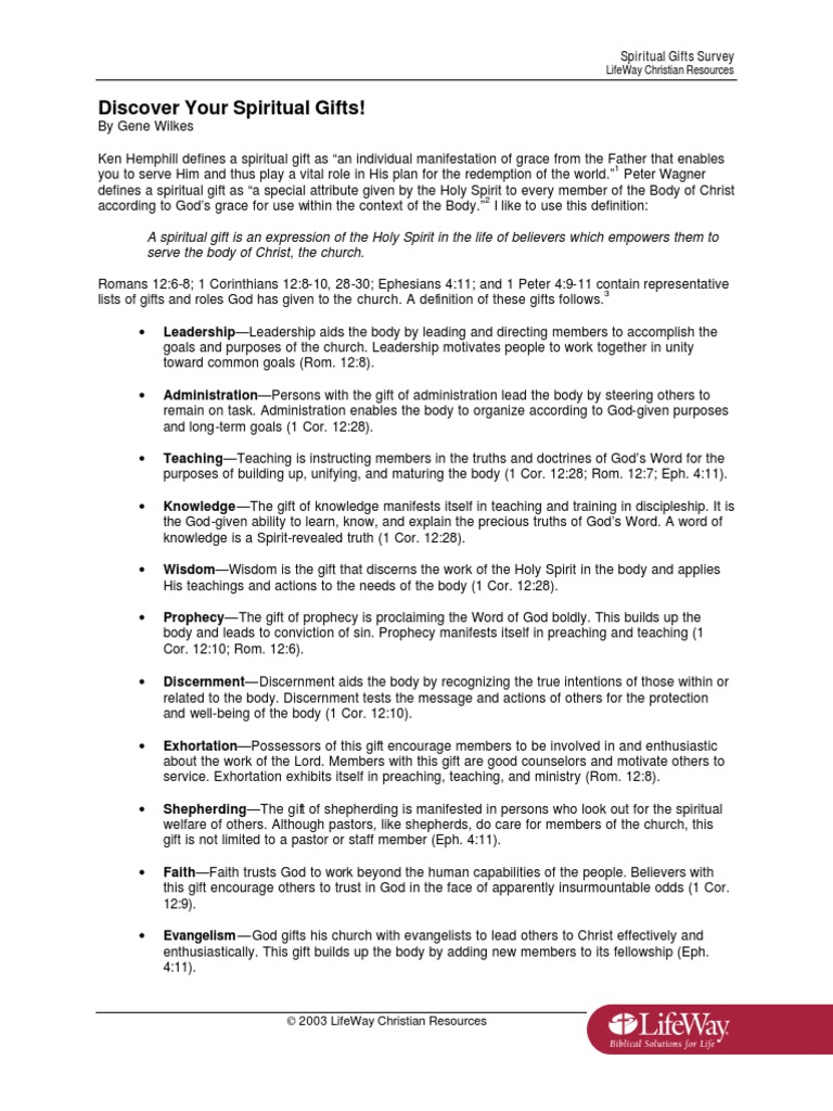 Discover Your Spiritual Gifts | PDF | Spiritual Gift | Christian Church