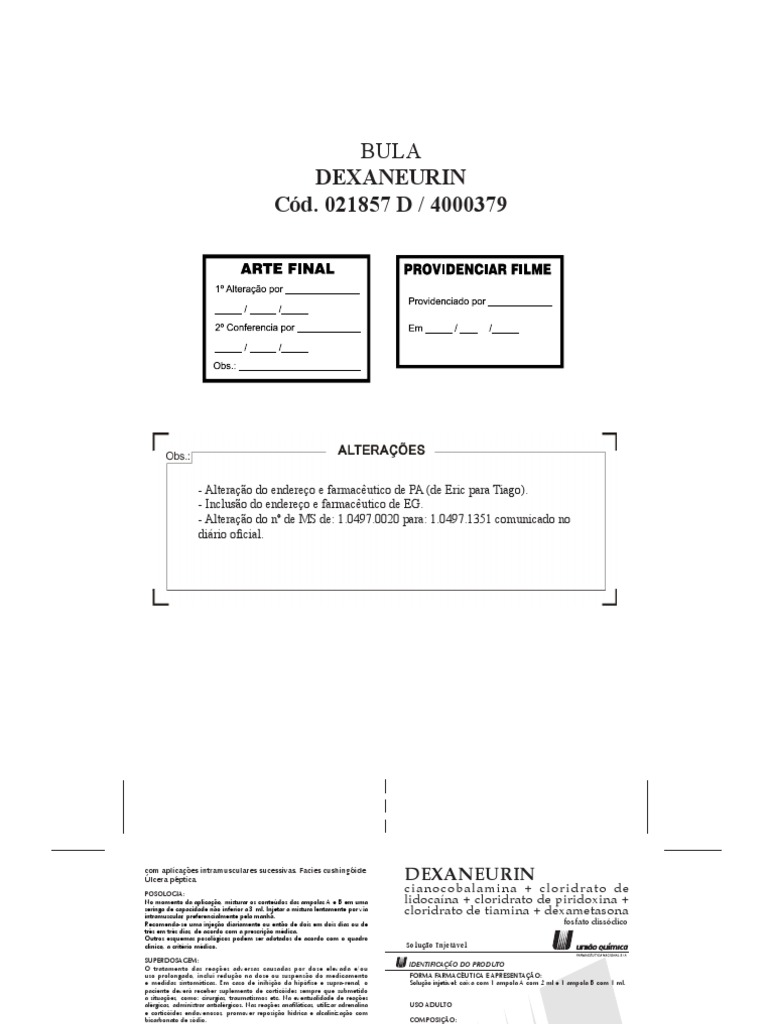 Dexaneurin Sol Inj | PDF | Inflamação | Gravidez