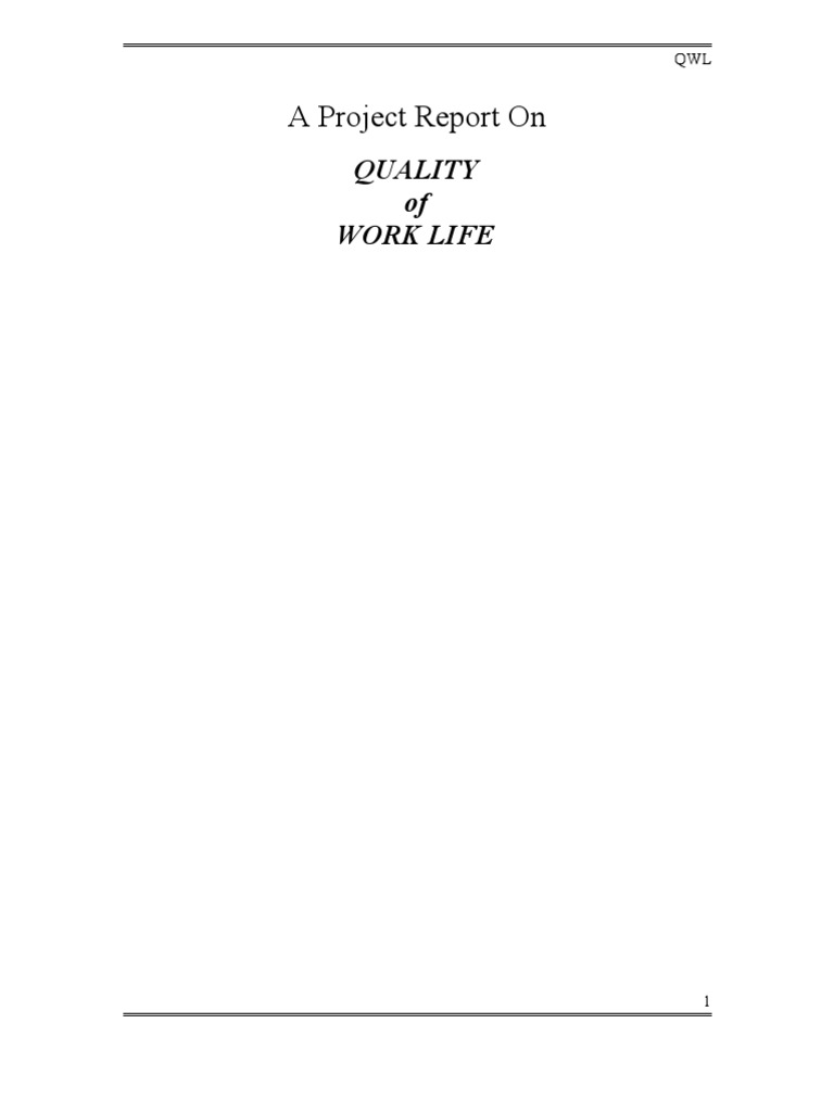 Quality Work Life | PDF | Motivation | Motivational
