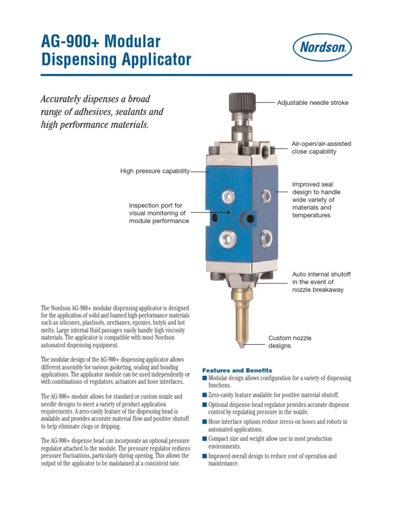 AG 900+ Modular Appli Data Sheet PAL-06-3979 PDF | PDF | Adhesive ...