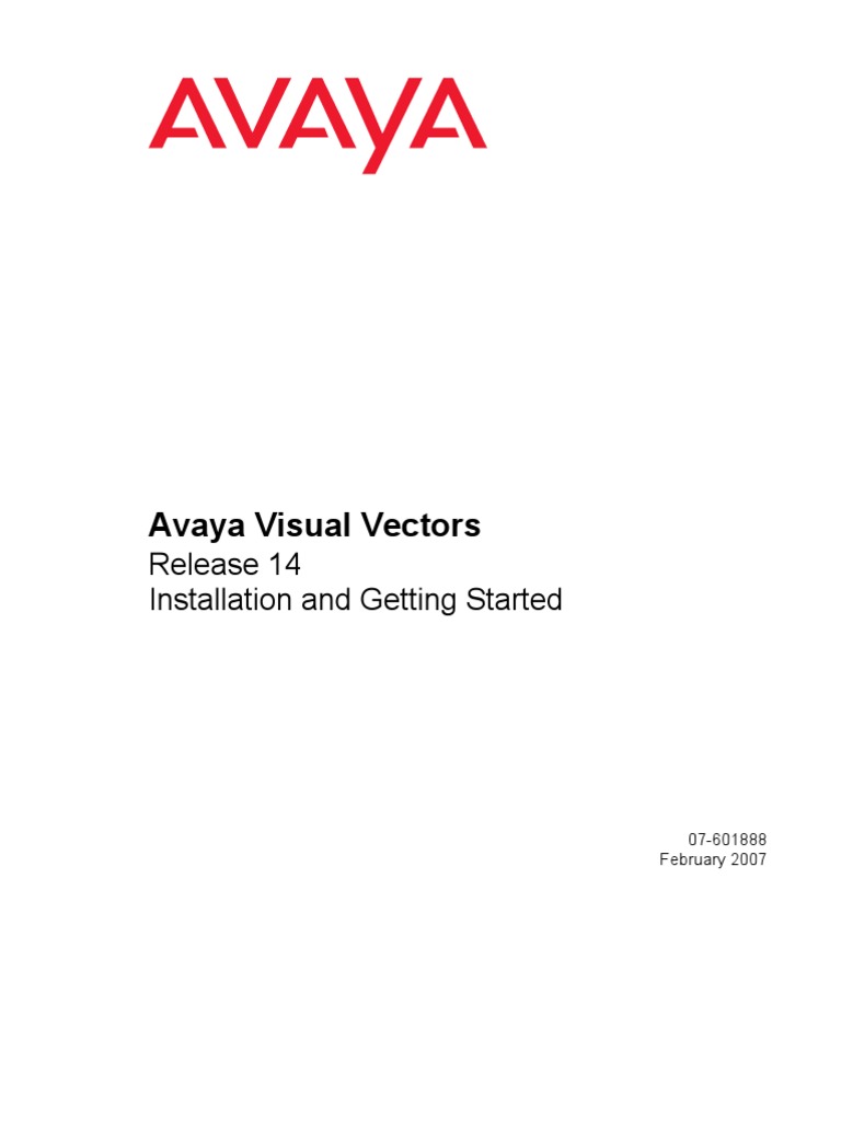 Avaya Visual Vectors: Release 14 Installation and Getting Started | PDF ...
